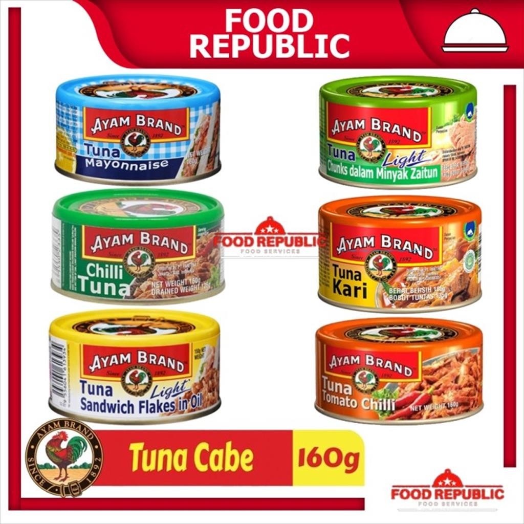 Jual AYAM BRAND 160 GR IKAN TUNA KALENG RASA TOMAT CHUNKS IN OIL CABE ...