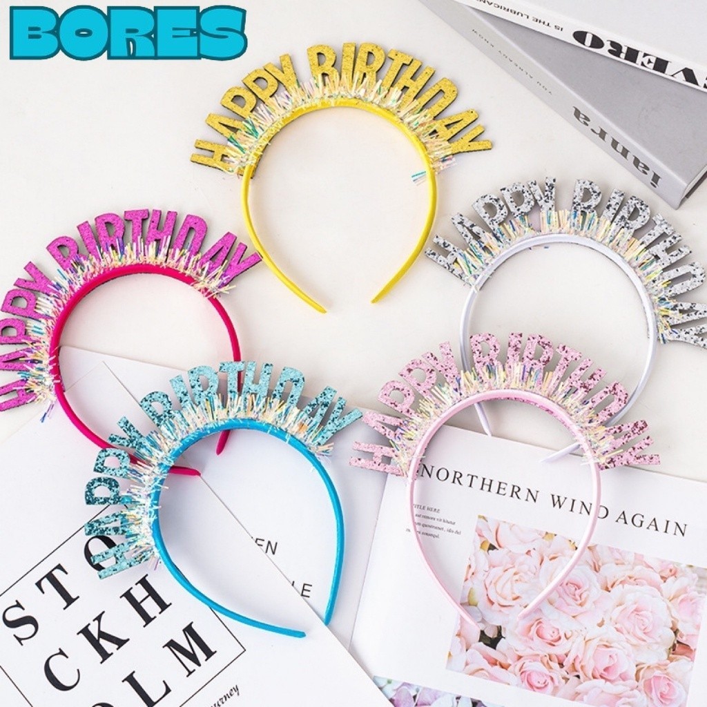 Jual BORES Bando Happy Birthday Gliter Rumbai Bando gliter Pesta Ulang ...