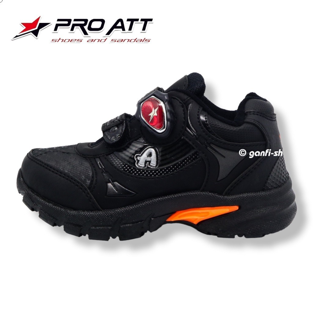 Jual Sepatu Pro ATT Kids Kunci Magnet Sepatu Sekolah Warna Hitam Sepatu ...