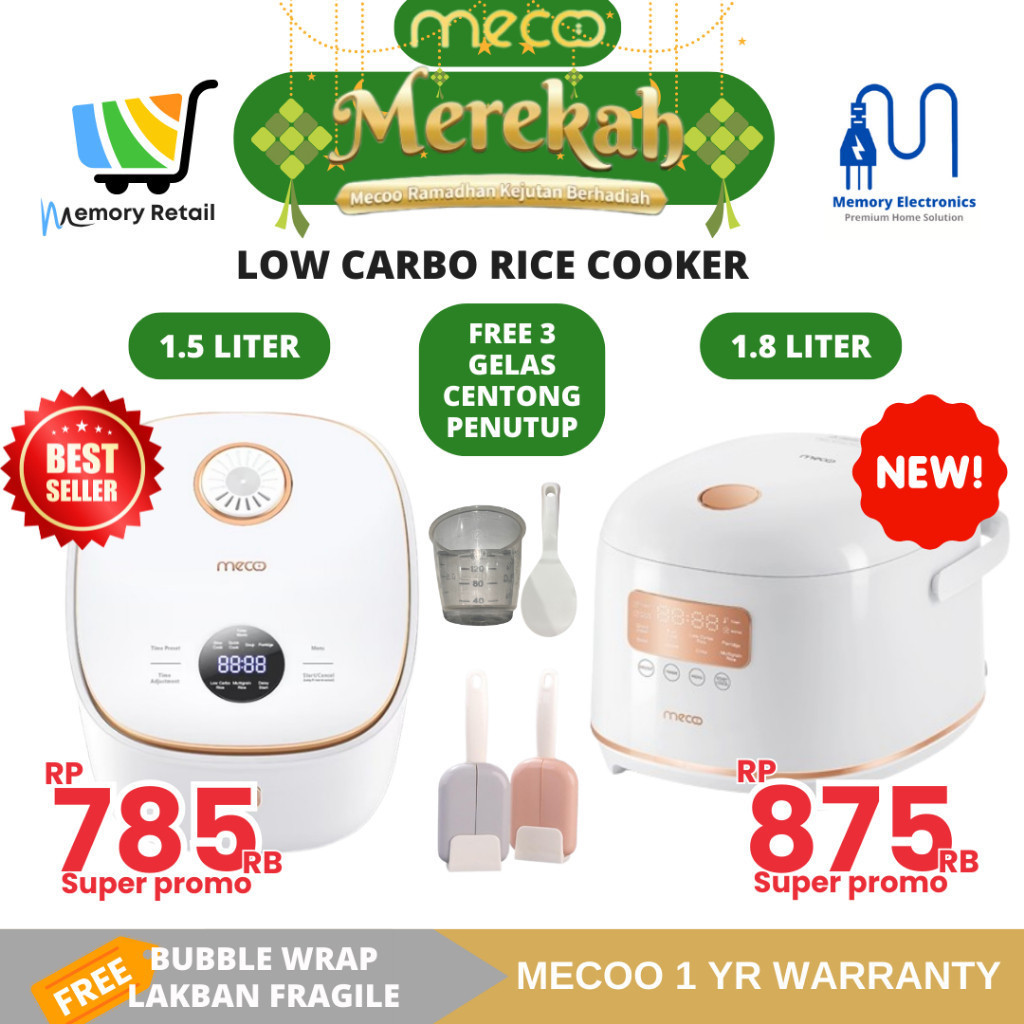 Jual Mecoo Rice Cooker Kecil Estetik Mewah Low Watt | Shopee Indonesia