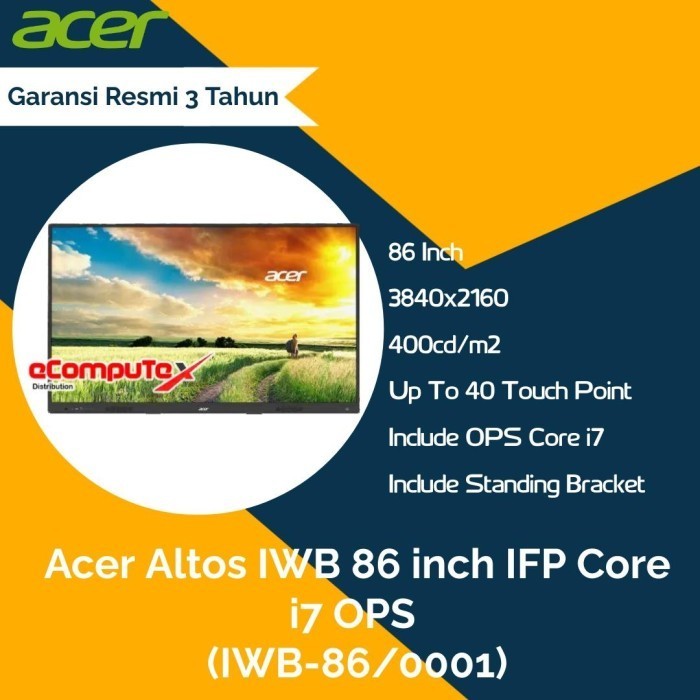 Jual Interactive Flat Panel Acer Altos IWB 86" IFP Core i7 OPS IWB-86/0001 | Shopee Indonesia