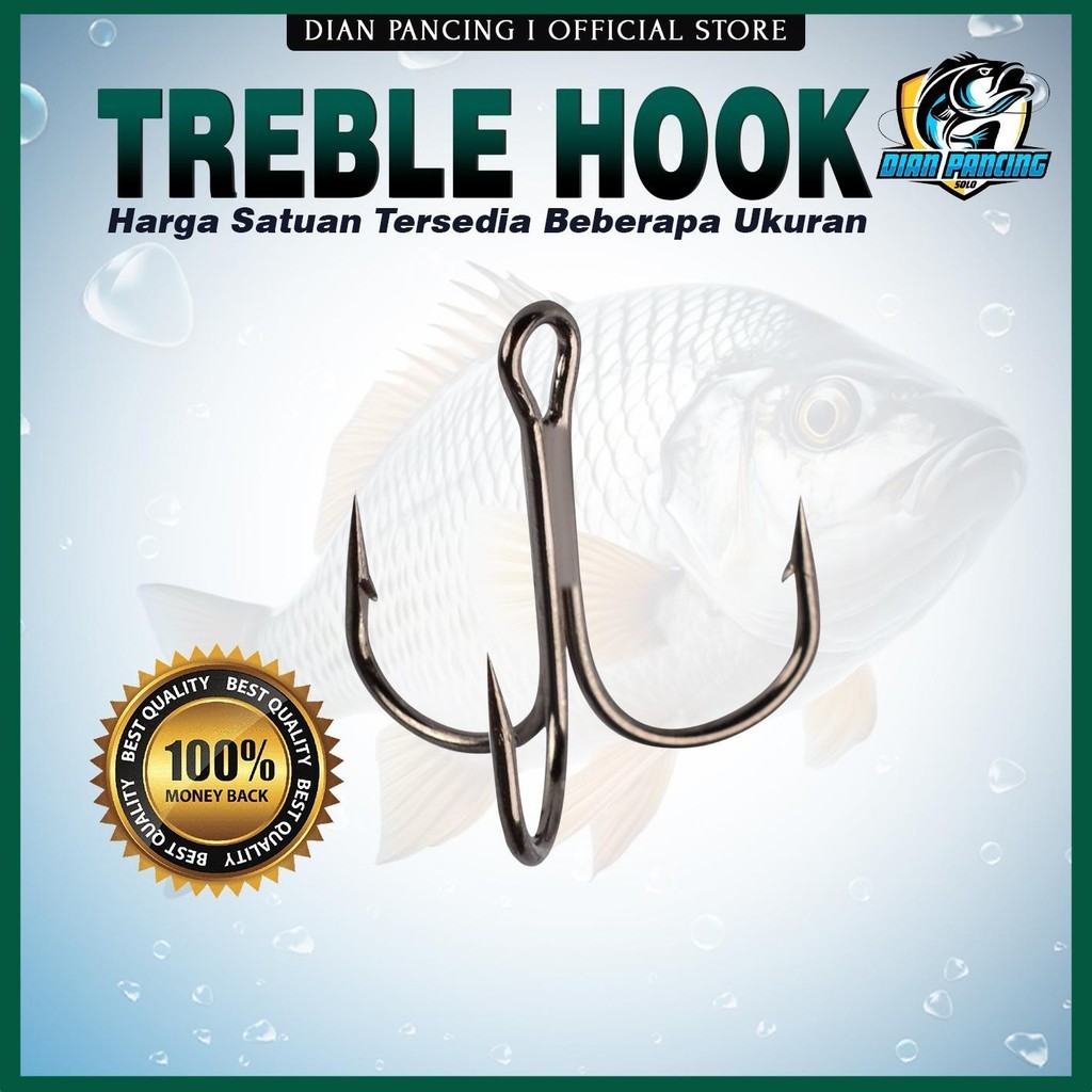 Jual Kail Treble Hook Mata Kail Pancing Triple Harga Satuan Tersedia ...