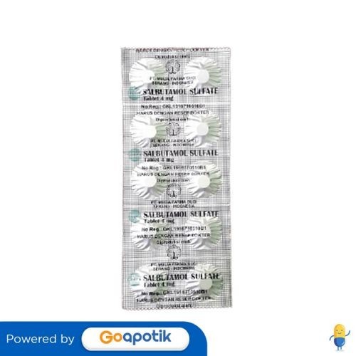Jual Salbutamol Sulfate Mulia 4 Mg Strip 10 Tablet | Shopee Indonesia