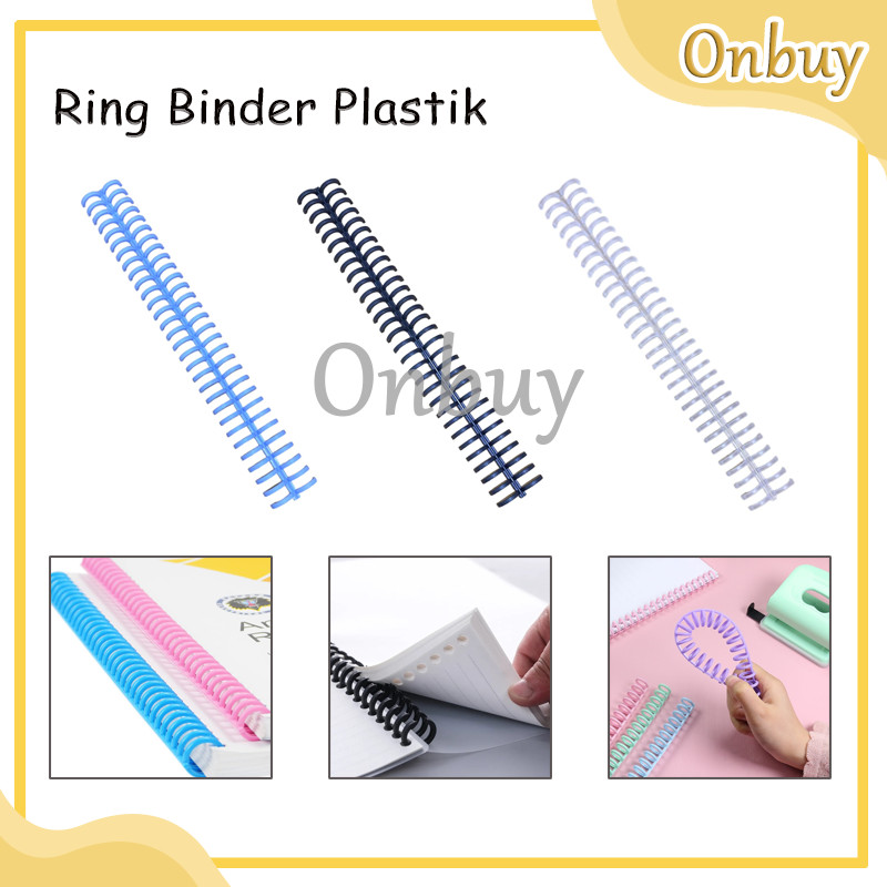 Jual Binder Plastik / Plastic Binder Binding Strip / Spiral Ring Pastel ...