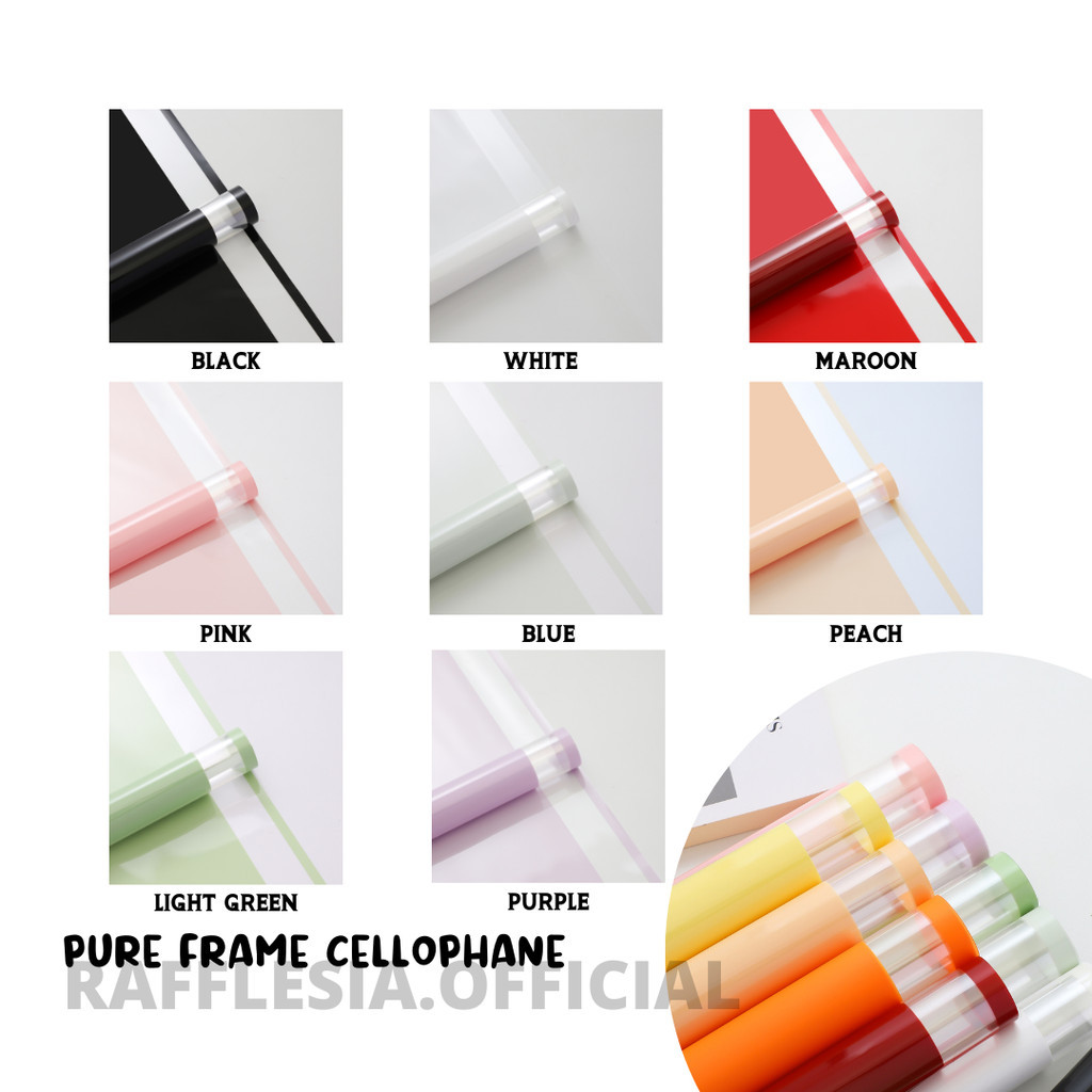 Jual [5 LEMBAR] Flower Wrapping Pure Frame Cellophane Waterproof Kertas ...