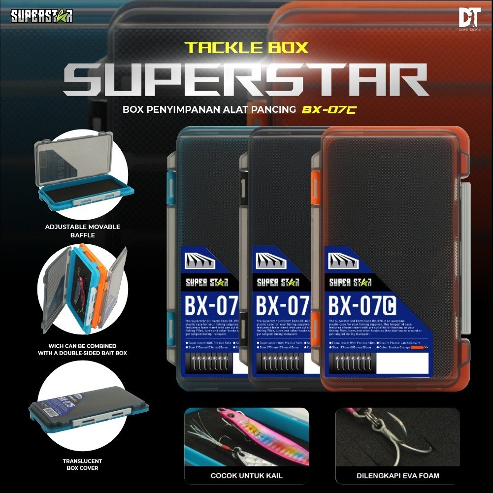 Jual Box Superstar Case BX-07C Box Umpan Pancing Soft Lure Worm Box Rangkaian Tempat Lure Box ...