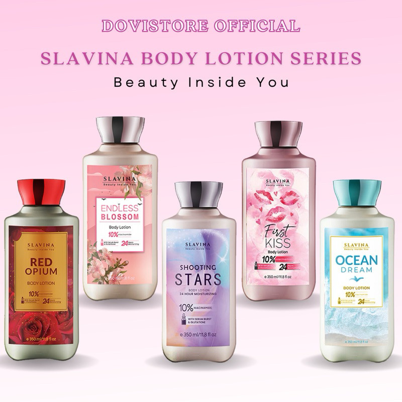 Jual SLAVINA BODY LOTION SERIES 350ML | Ocean Dream | Endless Blossom | First Kiss | Shooting ...