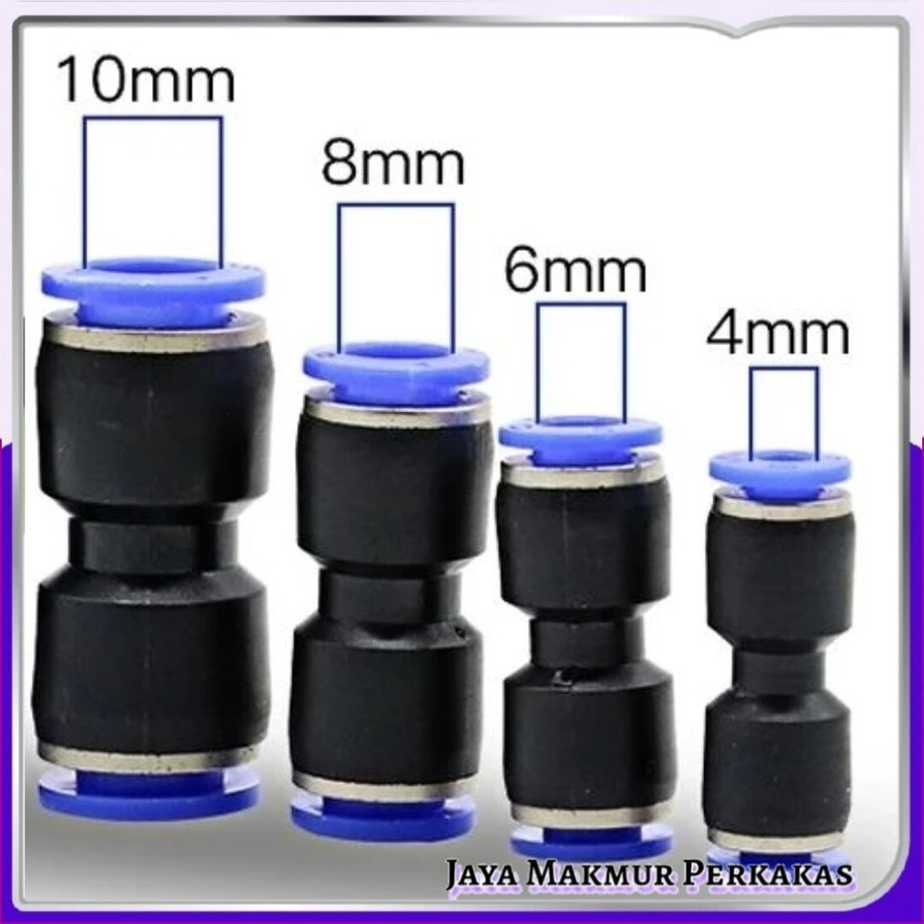 Jual Sambungan selang pneumatic konektor selang angin slip lock od 4mm / 6/8/10 mm | Shopee ...