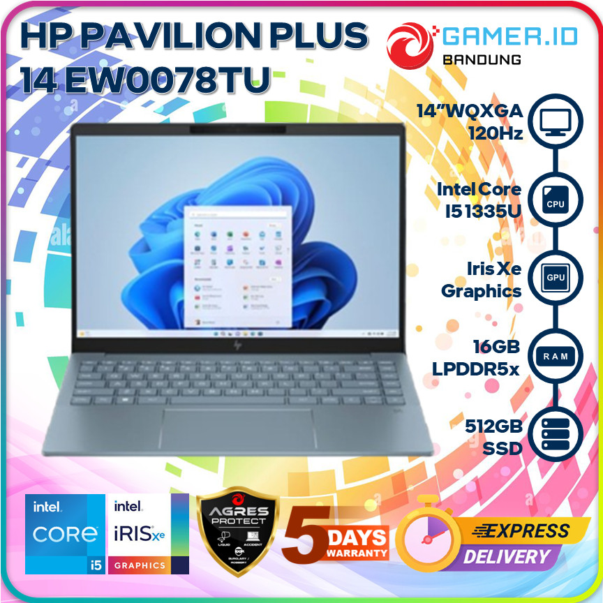Jual HP PAVILION PLUS 14 EW0078TU I5 1335U 16GB 512GB 14" WQXGA OLED 120HZ | Shopee Indonesia