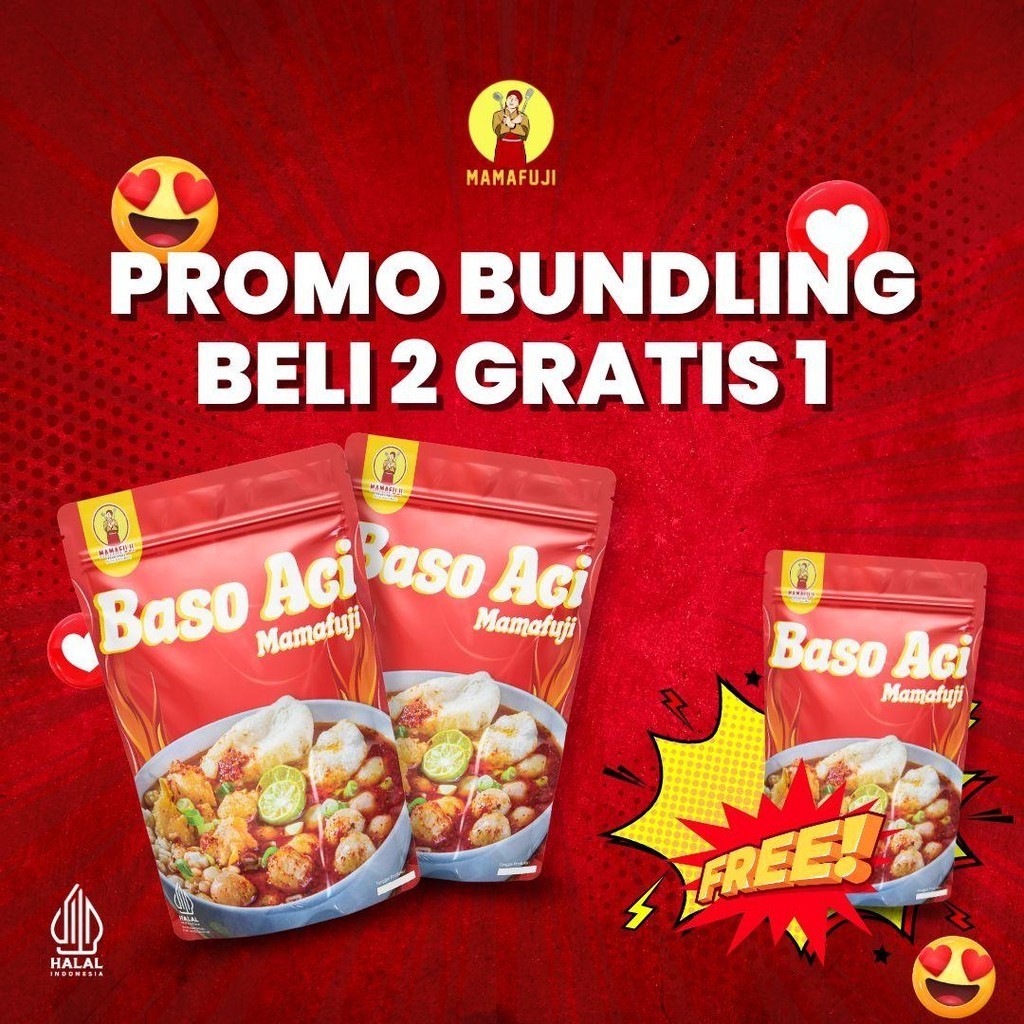 Jual LIVE (BUY 2 GET 1) Baso Aci Pedas Mama Fuji | Shopee Indonesia