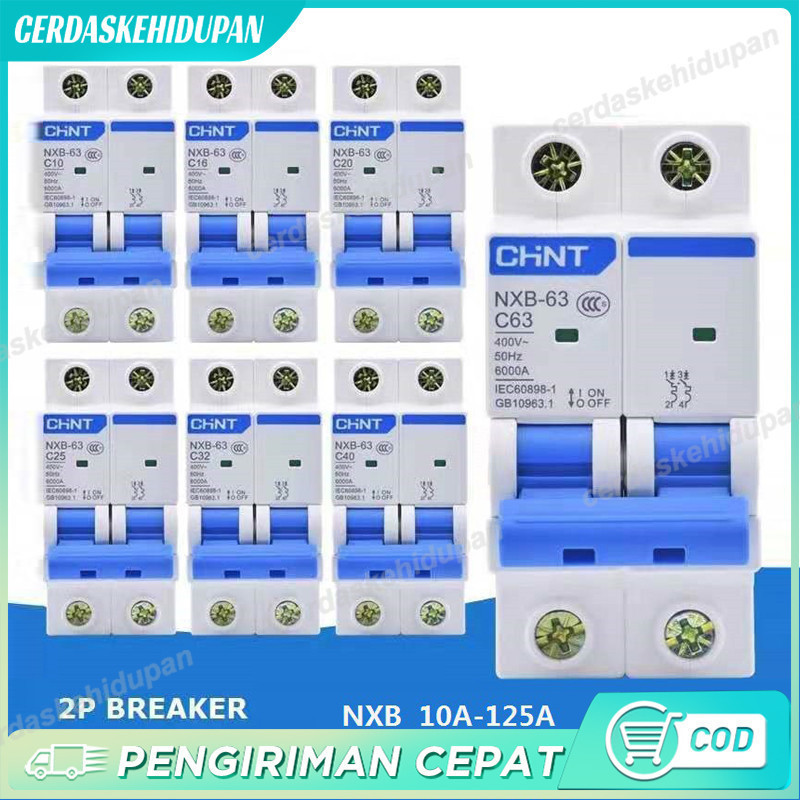 Jual MCB 1P 2P 3P 4P Chint biru NXB-63 6kA (1A 2A 4A 6A 10A 16A 20A 25A 32A 40A 50A 63A ...