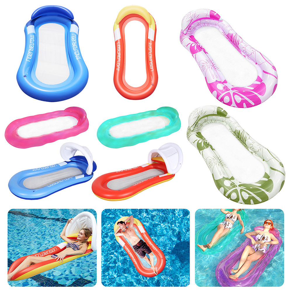 Jual Inflatable Foldable Floating Row Swimming Pool Water Hammock Air ...