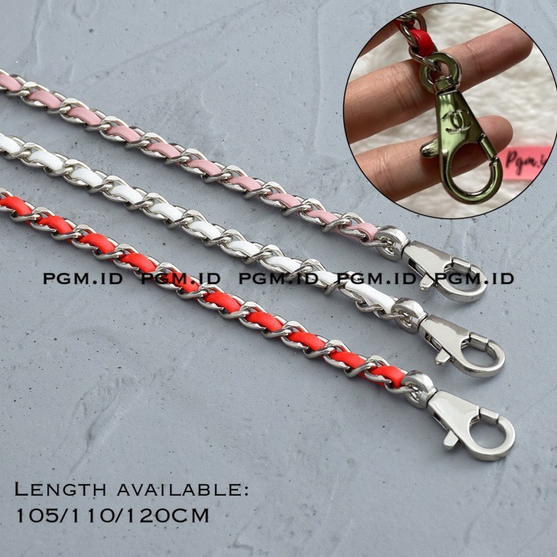 Jual Bag strap besi silver and gold chain dengan logo CC | Shopee Indonesia