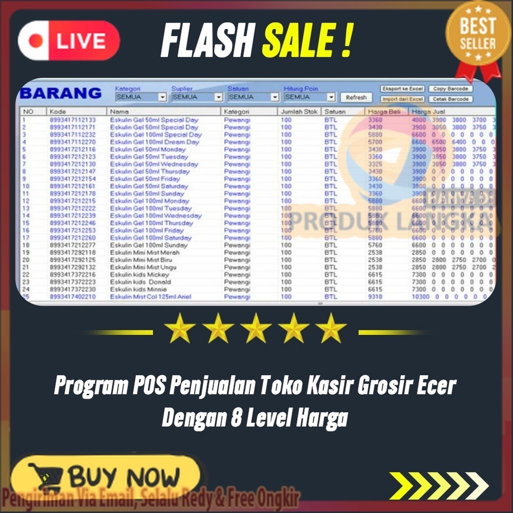 Jual Program POS IPOS Penjualan Toko Kasir Grosir Ecer Dengan 8 Level Harga Unlimited Softwre ...