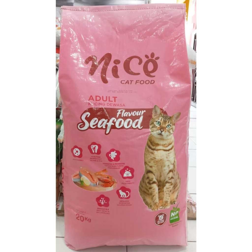 Jual Nice Cat Food Adult Seafood 20kg - Makanan Kering Kucing | Shopee ...