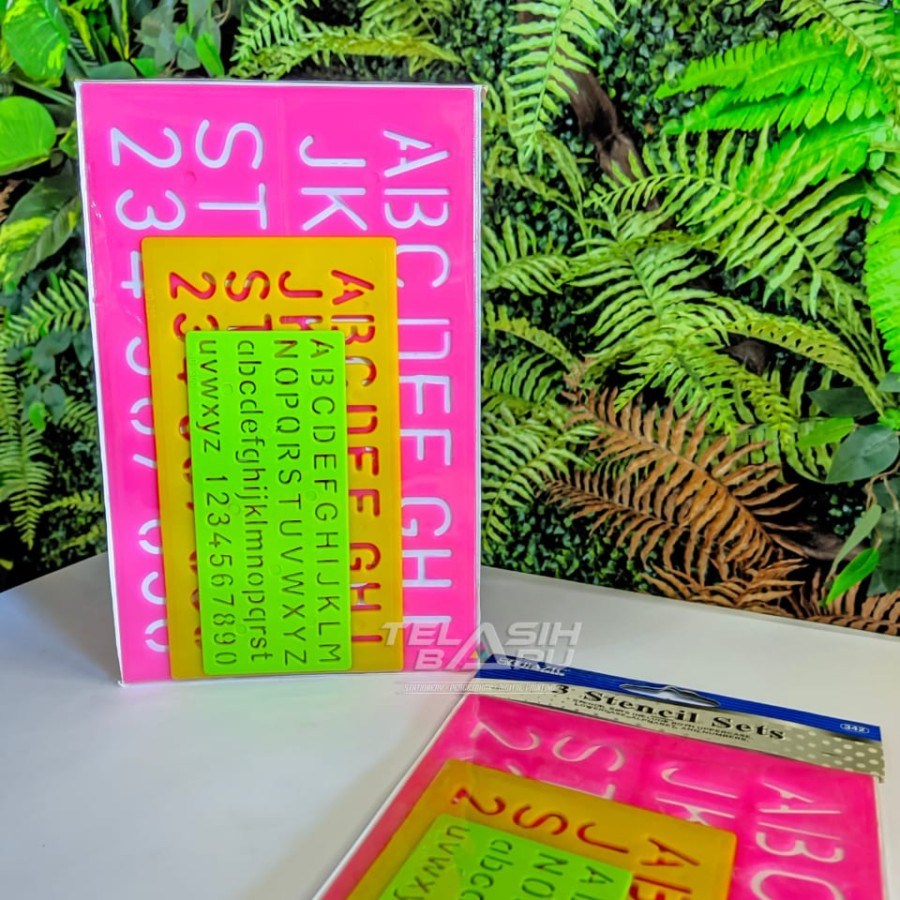 Jual Bazic BUTTERFLY Penggaris Huruf Stencil Set 342 (3/Set) Penggaris ...