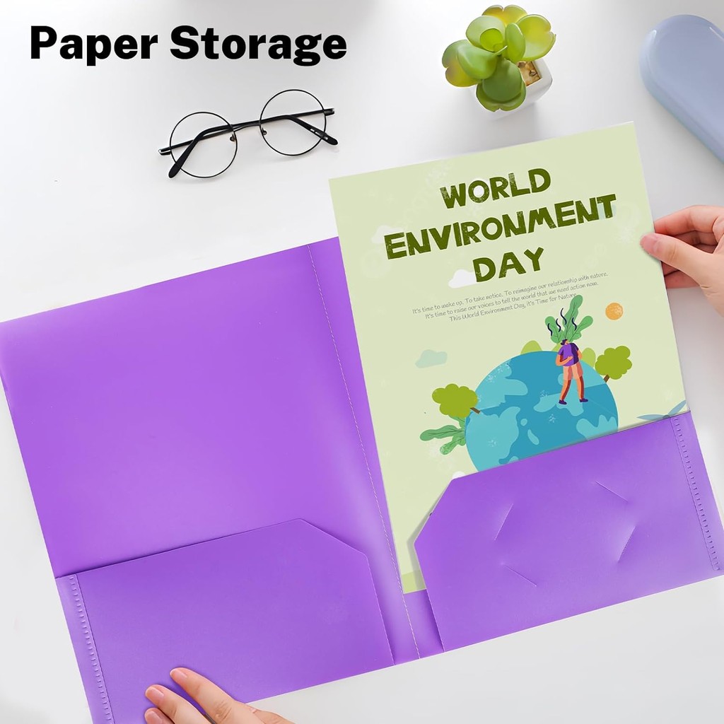 Jual Multi Colors Pocket Folders With Business Card Holder File Folders ...