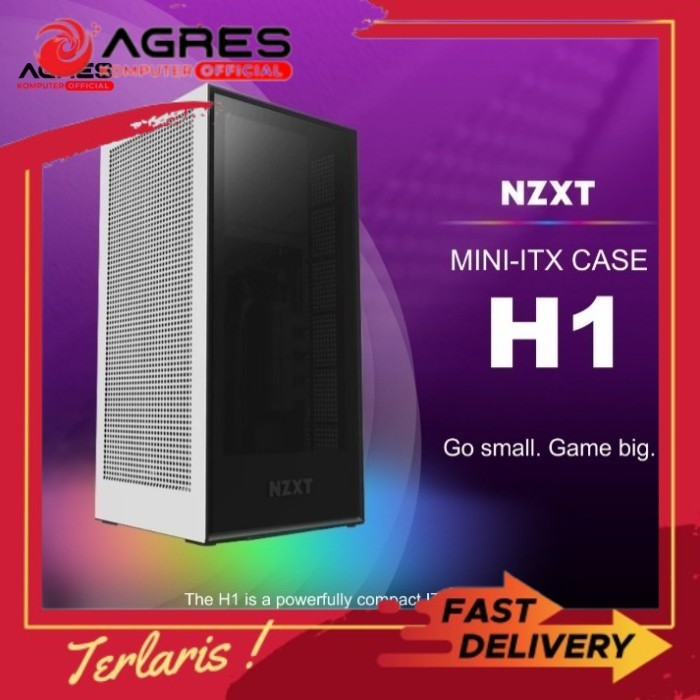Jual NZXT PC CASE ITX H1 + PCIE 3.0 RISER CABLE + 140MM AIO COOLER ...