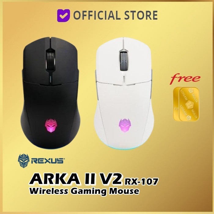 Jual REXUS ARKA II RX-107 Wireless Dual Conection Gaming Mouse ARKA 2 ...