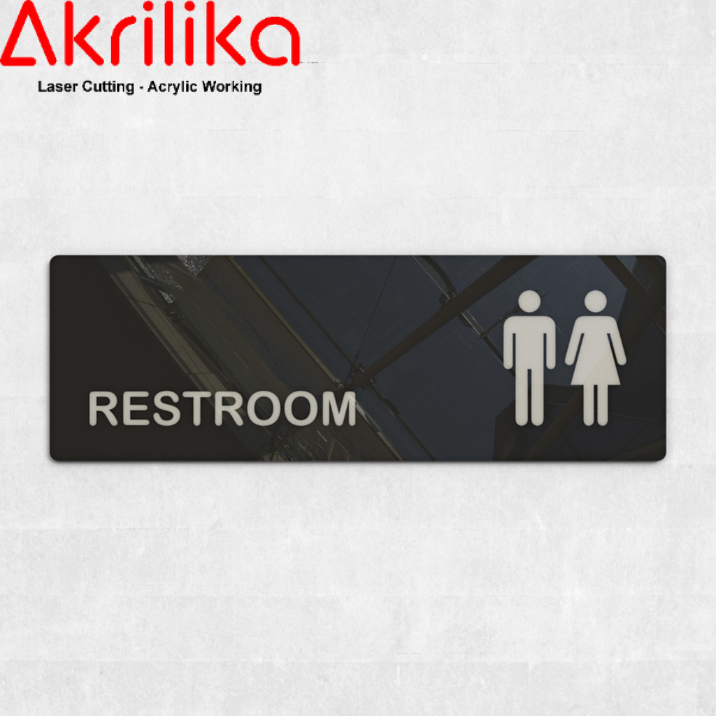 Jual AKRILIK SIGN/SIGNAGE "REST ROOM" 30X10CM PETUNJUK RUANGAN ...