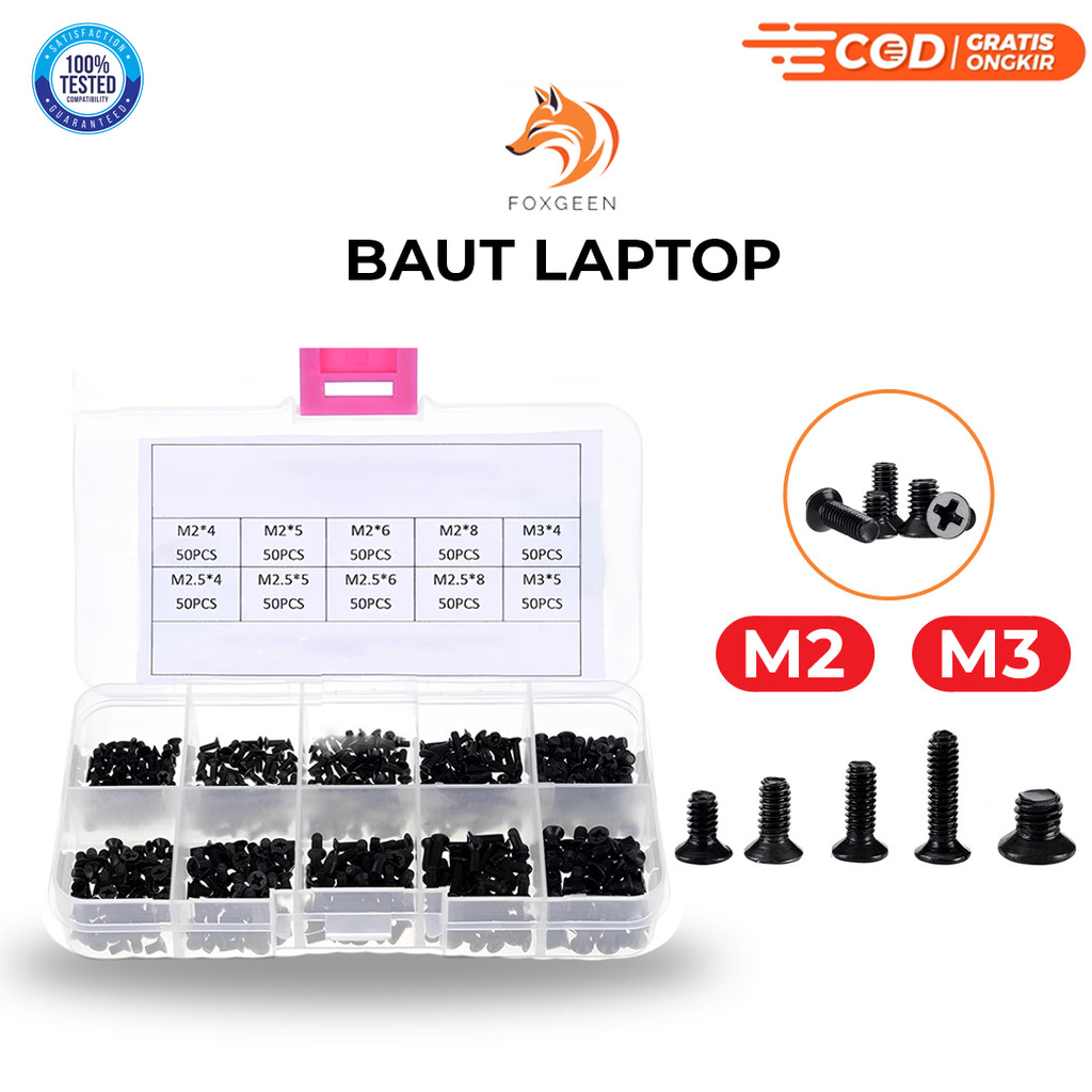 Jual Baut Laptop Set Paket 500 pcs Screw Lengkap Netbook Notebook Kit ...