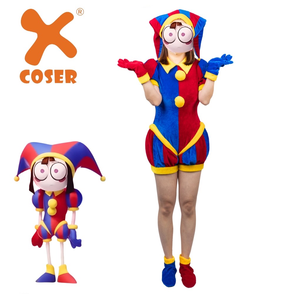 Jual Xcoser The Amazing Digital Circus TDAC Pomni Cosplay Costume & Hat ...