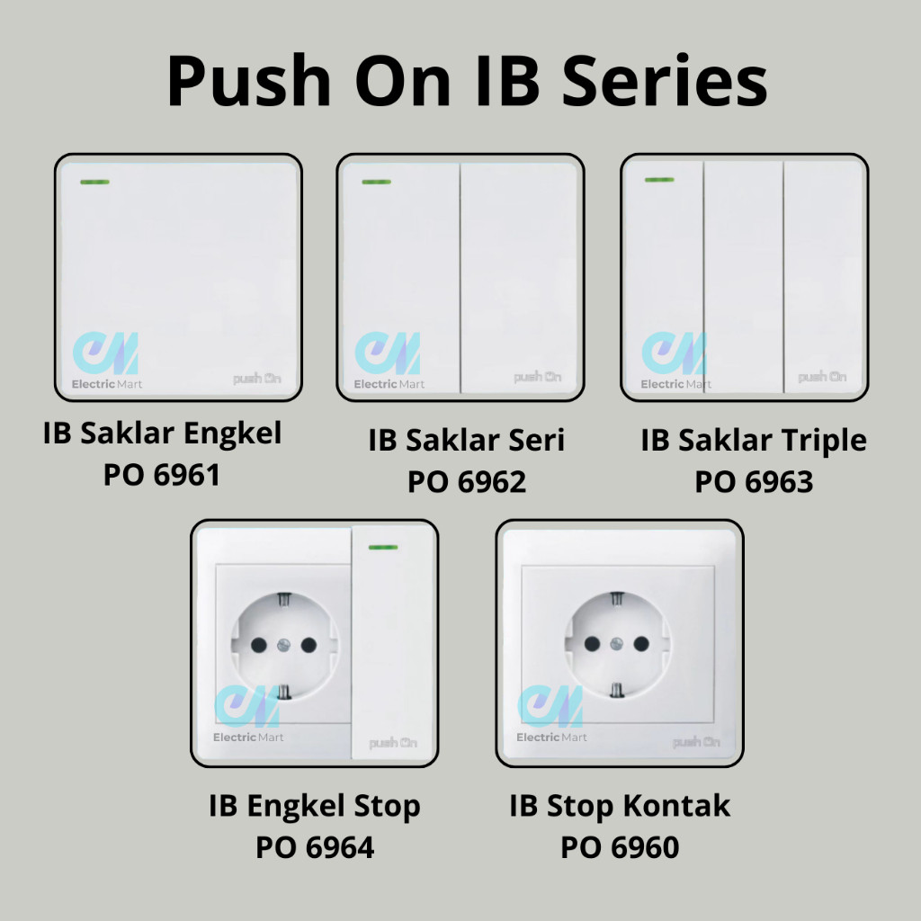 Jual Push On IB Saklar Lampu Engkel Hotel Saklar Seri Triple Stop ...
