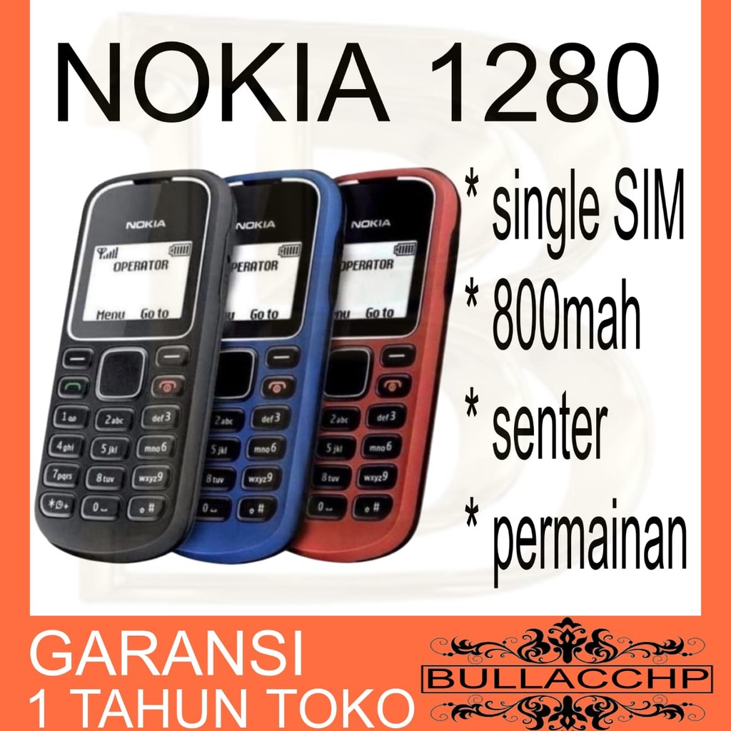 Jual HandPhone [ HP ] NOKIA 1280 FULL SET BERGARANSI 1 TAHUN | Shopee Indonesia