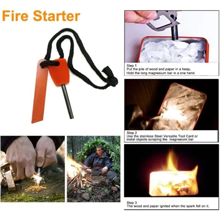 Jual Fire Starter Korek Api Batu Gesek Pemantik Api Darurat Survival ...