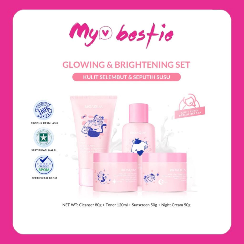 Jual [My Bestie Choice] BIOAQUA Milk Niacinamide Glowing Brightening ...