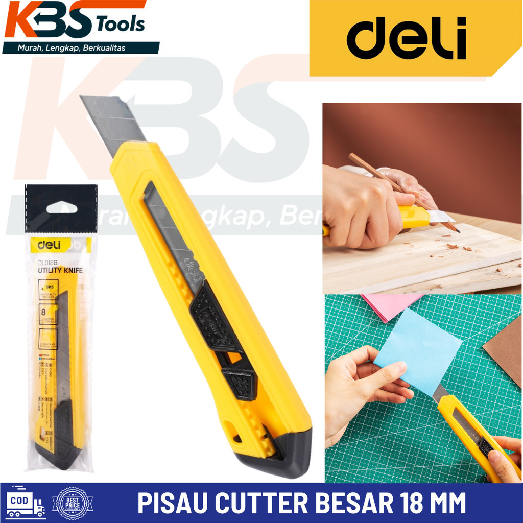 Jual Pisau Cutter Besar 18 mm DELI - Kater Pemotong DELI | Shopee Indonesia