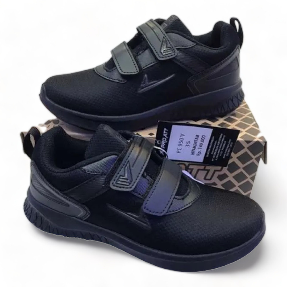 Jual Pro Att Pc 950 Sepatu Anak Sepatu Hitam Perekat Sepatu Sekolah Sepatu Sneakers | Shopee ...