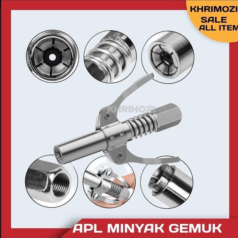 Jual Alat Aplikasi Minyak Gemuk Grease Gun Coupler High Pressure Besi ...