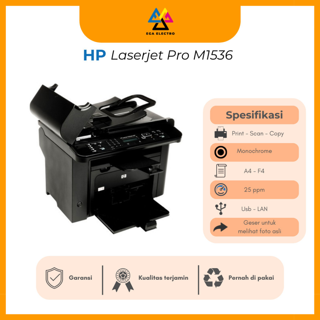 Jual printer hp laserjet pro m1536 dnf - duplex network fax, printer ...