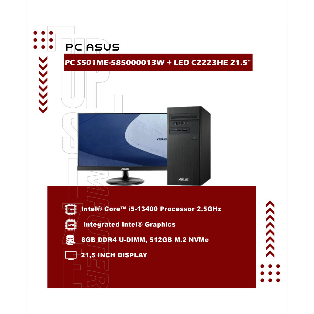 Jual ASUS PC DESKTOP S501ME I5 13400 16GB 512GB W11 BLK -585000013W ...