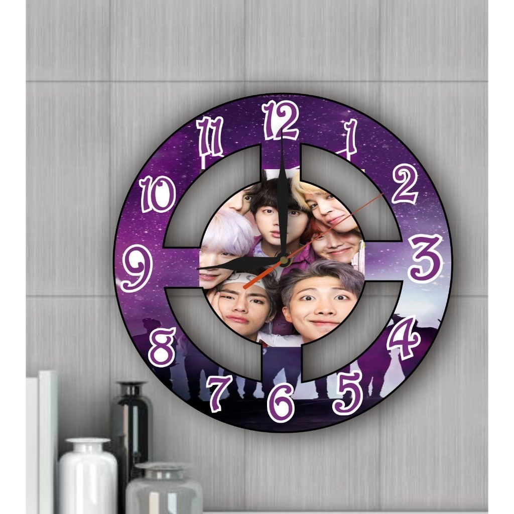 Jual Jam Dinding Army Bts Cute / Jam dinding Lucu aesthetic / Hiasan ...