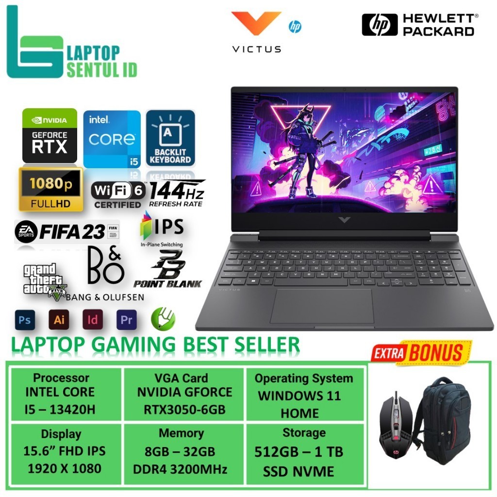Jual PROMO TERBARU LAPTOP GAMING HP VICTUS 15 INTEL I5 13420H RAM 32GB ...