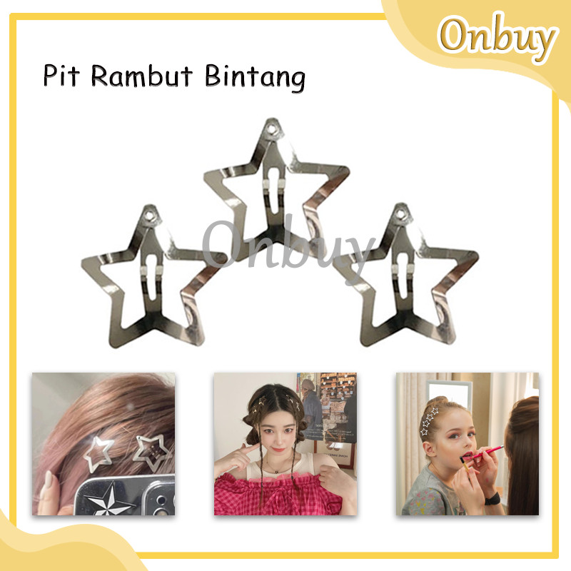 Jual 40pcs Jepit Rambut Silver Stars Bintang Lima Logam / Perak Warna ...