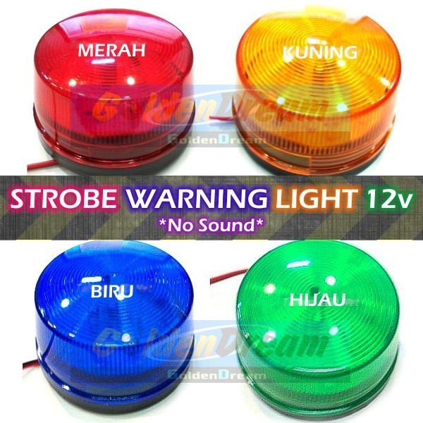 Jual Strobe Warning Light 12v Emergency Alarm Flashing NO Sound Lampu ...