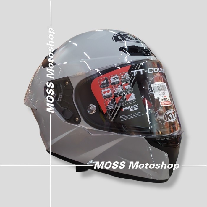 Jual Helm KYT TT Course Solid Polos Asphalt Grey | Fullface | Original ...
