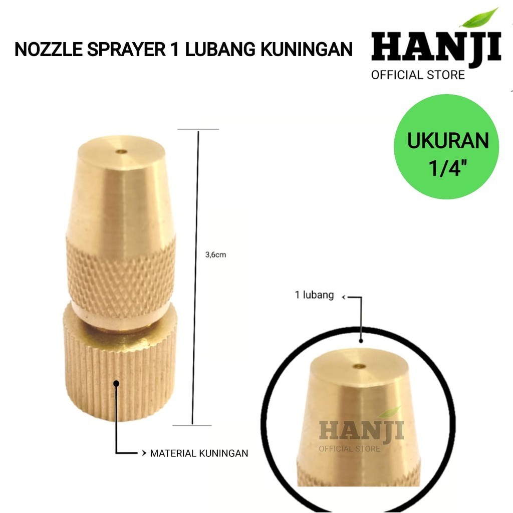 Jual Nozzle sprayer kabut 1 lubang Nozzle kuningan Nozzle spuyer 1 ...