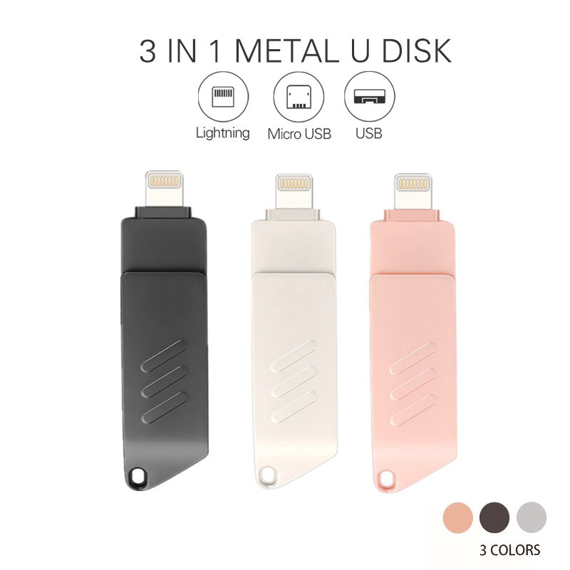Jual 1TB Flash Drive for iphone USB3.0 Flash Disk Lightning/Micro USB ...