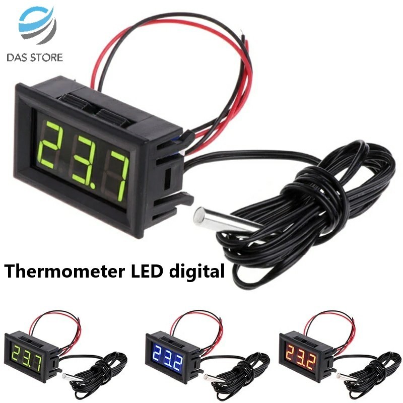 Jual Thermometer Termometer LED Digital 12V DC Volt Pengukur Suhu ...