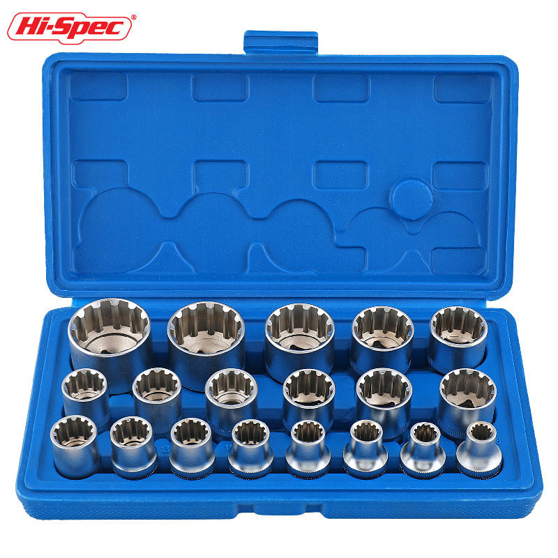 Jual Hi-Spec 19pc 12 Point Torx Socket Set Lock Socket Crv Hex Torx ...