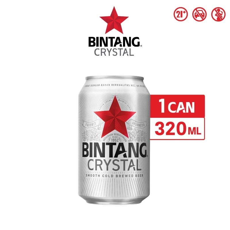 Jual Bir Bintang Crystal 320ml 1 Pcs | Shopee Indonesia
