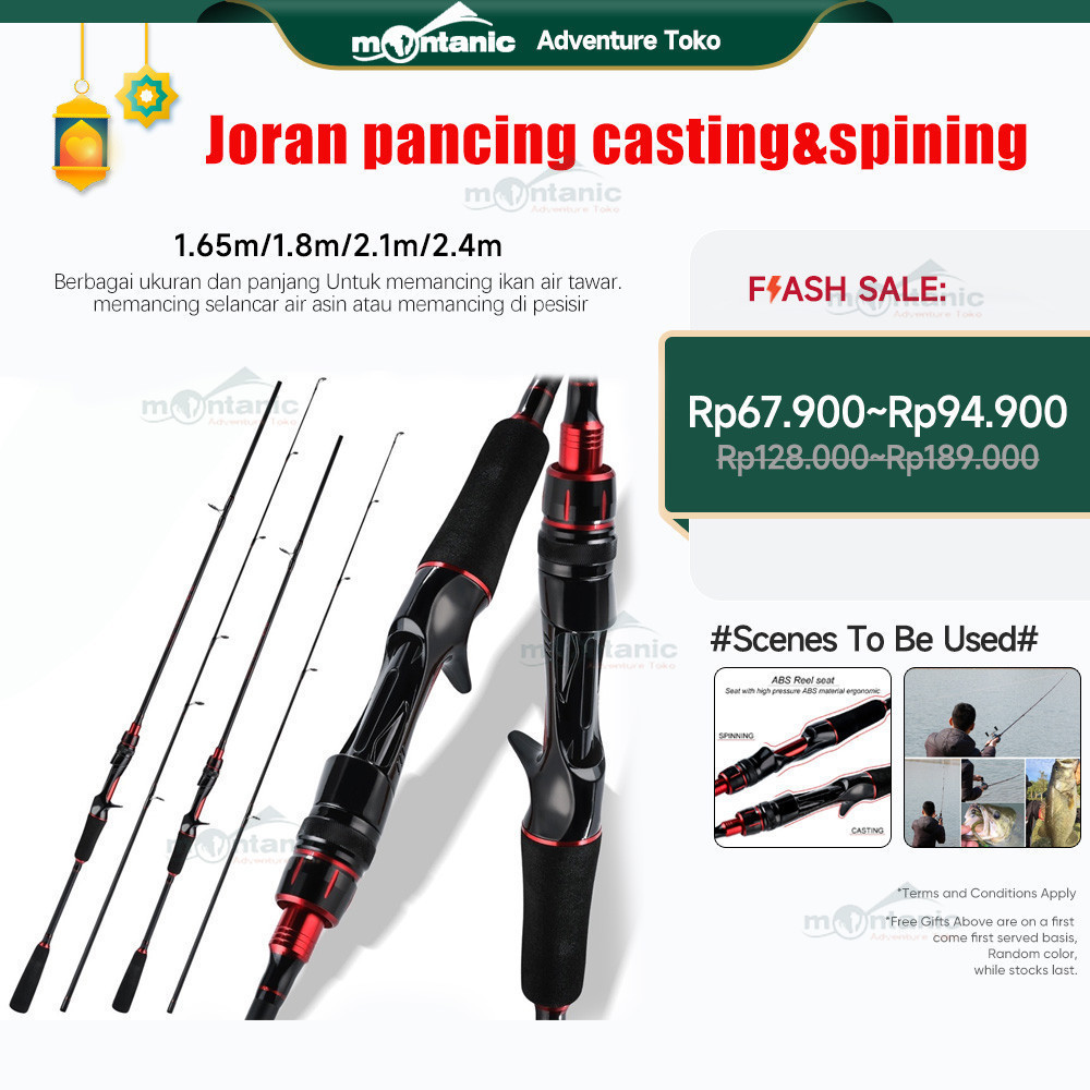 Jual Joran pancing casting&spining size 165 180 210 240cm carbon hollowPancing Joran Pancing ...