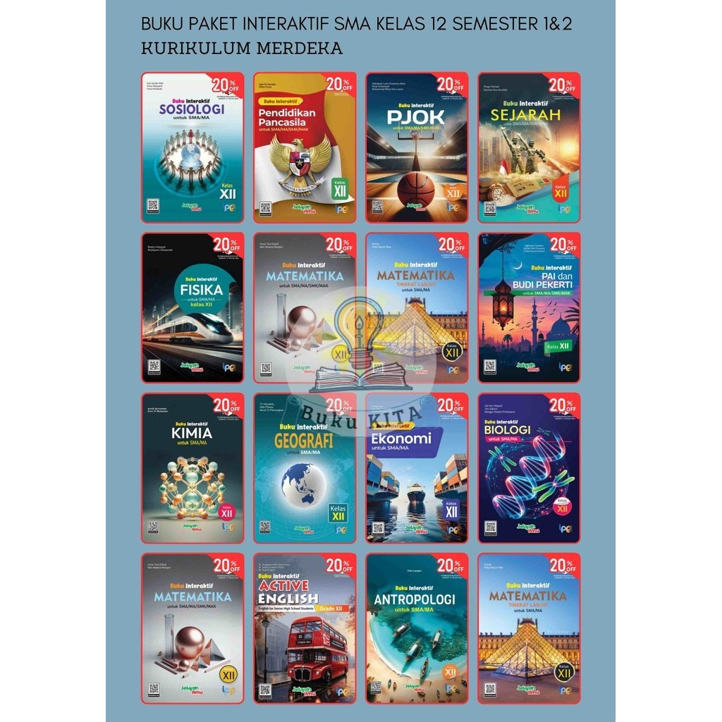 Jual Buku Paket Interaktif Kelas 12/XII SMA/MA Kurikulum merdeka Semester 1&2 Intan pariwara ...