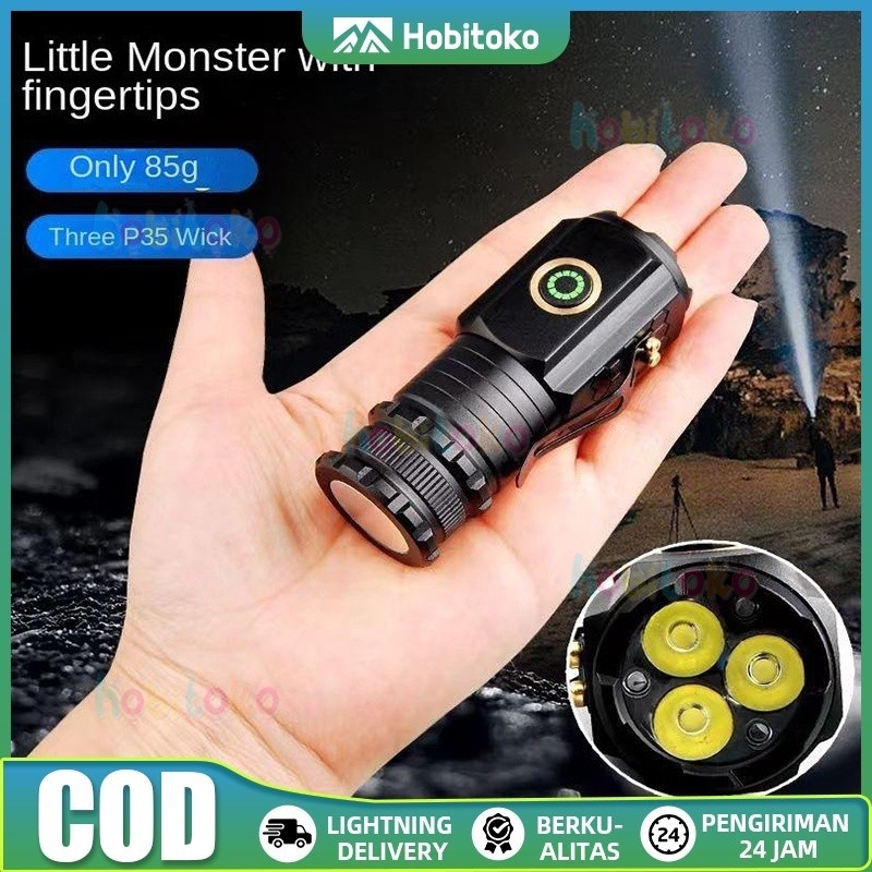 Jual Senter Mini Asli Senter Super Terang Senter LED Lampu Sorot Portabel, Paduan Aluminium ...