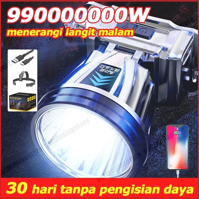 Jual 【Sensor】500W Senter Kepala Headlamp Super Terang Outdoor Camping Berburu Hiking Lampu ...
