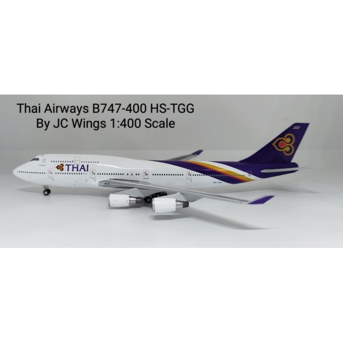 Jual DIECAST PESAWAT TERBANG Thai Airways B747-400 HS-TGG By JC Wings 1:400 Skala AIRCRAFT ...